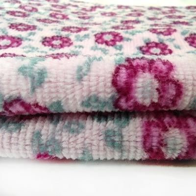 Cina Poliestere 100% del tessuto 310gsm del velluto del velluto del jacquard stampato fiore in vendita