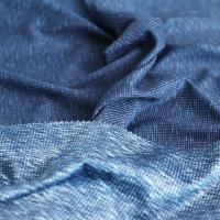 China Blue Cationic Polyester Single Jersey Fabric Spandex Waffle Knit for sale