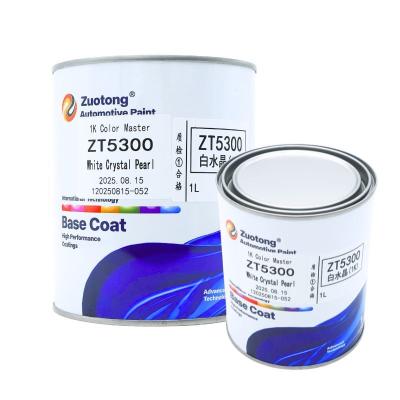 China Auto Body White Basecoat Durable Crystal Finish 1L High Performance For Car Painting for sale
