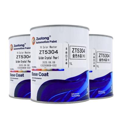 China Automotive Base Coat Advanced Strong Coverage 1K Golden Crystal Pearl 1L Auto Paint for sale