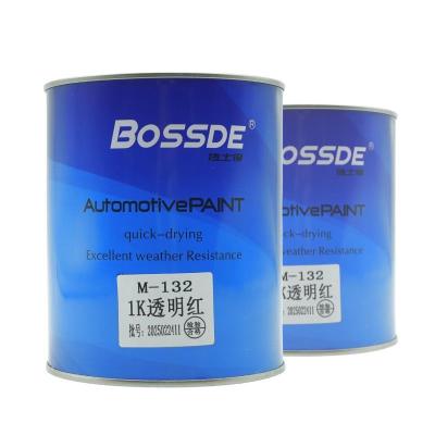 China Bossde Transparent Red Refinish Base Coat Efficient Color System 1L Automotive Paint Toner for sale