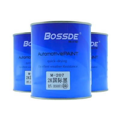 China Bossde 2K International Black Strong Coverage Power Paint 1L Automotive Repainting Coating for sale