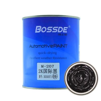 China Bossde 2K International Black Professional Durable Coating 1L High Gloss Car Refinish Paint for sale