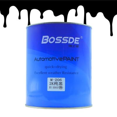 China Bossde 2K Pure Black Durable Auto Refinish Paint 4L Strong Adhesion Car Body Coating for sale