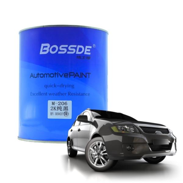 Quality Bossde 2K Pure Black Efficient Repair Coating 4L Fast Dry Automotive Topcoat Paint for sale