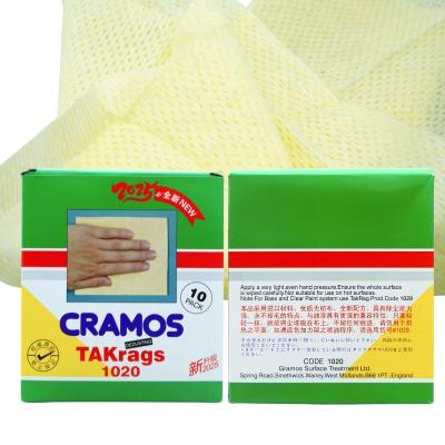 China CRAMOS 1020 Thick Nonwoven Tack Cloth 35x35cm Resin Impregnated Automotive Paint Prep Dust Removal Wipe 10pcs Box for sale