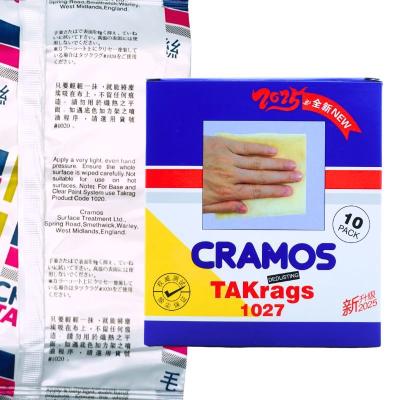China CRAMOS 1027 Cotton Gauze Tack Cloth 30x40cm Resin Coated Automotive Paint Prep Dust Removal Rag 10pcs Box for sale