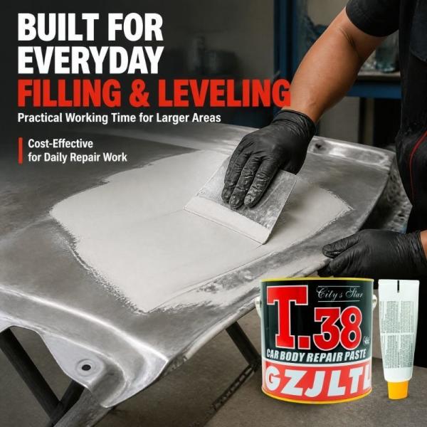Quality Economy Polyester Car Body Filler for Steel Metal Wood Repair with Yellow CHPO Hardener 3.5kg for sale
