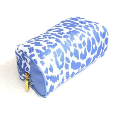 China Full-printed-blue-polyester-cosmetic-bag-makeup bag for sale