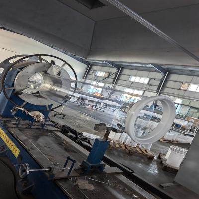 China Customized Polished Quartz Tube with Flange Large Size 3-10mm Wall Thickness for sale