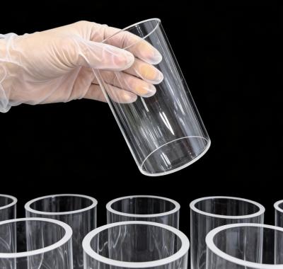 China Vacuum Quartz Glass Tube High Purity Transparent Polished Quartz Glass Sleeve Tubing for sale