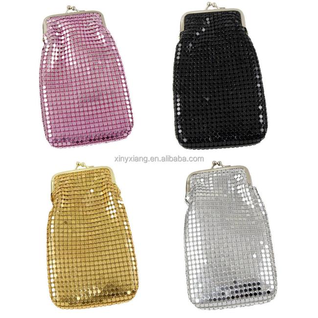 Factory custom Vintage Luxuriant Soft Metallic Mesh 120s Womens Cigarette Case, Metal Mesh Cigarette Case w/ Lighter Pocket