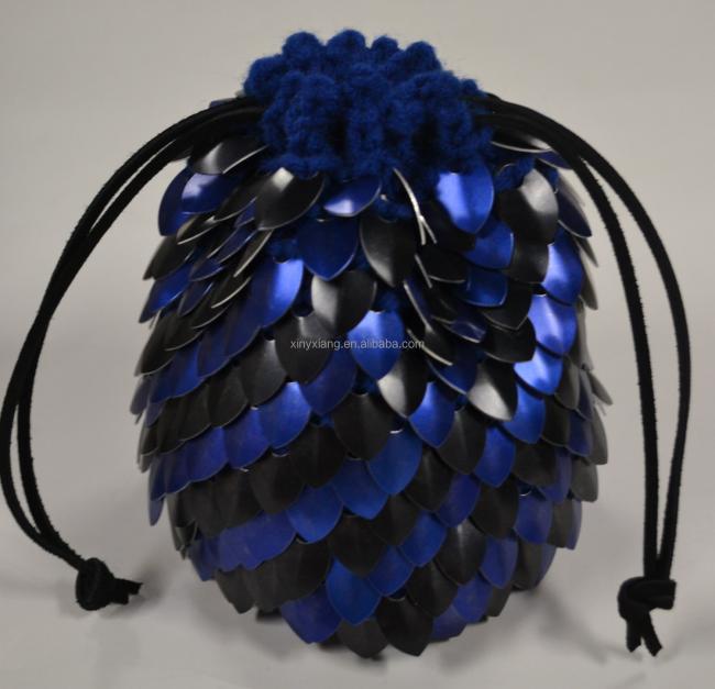 Custom Scalemail Dice Bag of Holding in knitted Dragonhide Armor, Scalemail Dice Bag of Holding Knitted Dragonhide