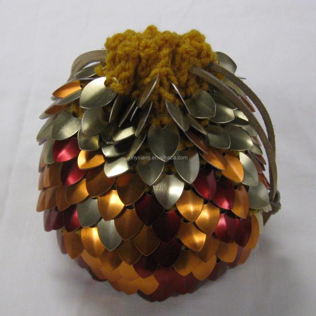 Custom Scalemail Dice Bag of Holding in knitted Dragonhide Armor, Scalemail Dice Bag of Holding Knitted Dragonhide