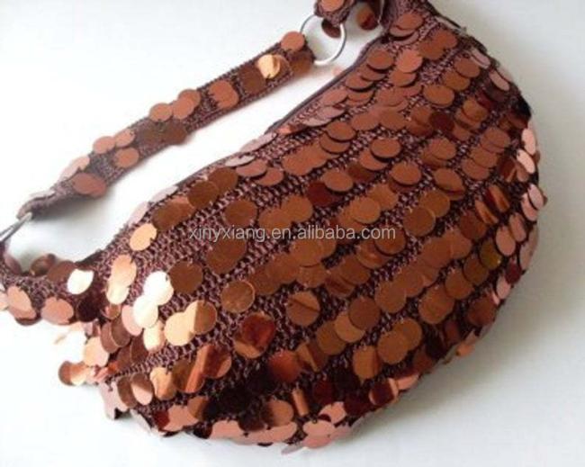 Factory custom Crochet Knit Sequin Beaded Hobo Bag Purse Handbag, Sequin Hobo Bag Purse Handbag Hand Crocheted