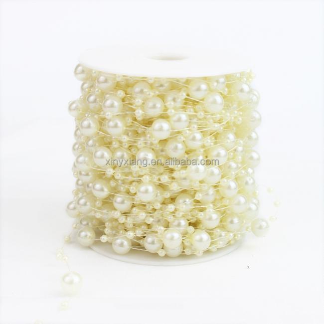 Factory custom Metallic Beaded Pearl Garland, Crystal Bead Wire Garlands, Fused String Bead Garland For Decoration