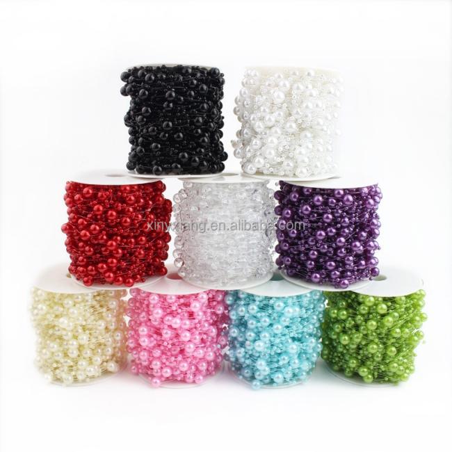 Factory custom Metallic Beaded Pearl Garland, Crystal Bead Wire Garlands, Fused String Bead Garland For Decoration