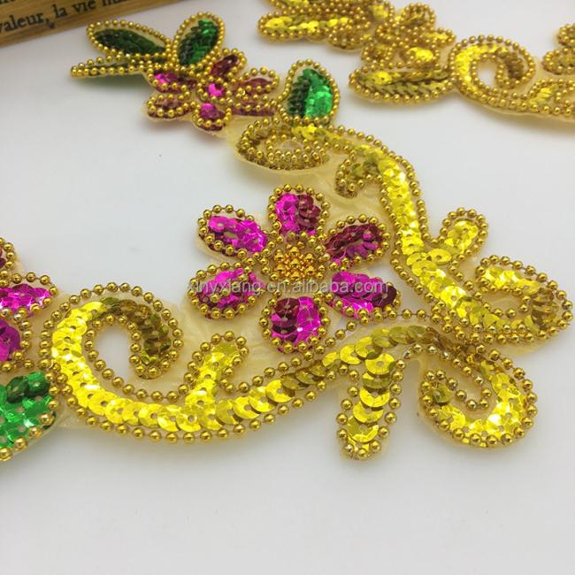 Factory Wholesale Beaded Sequin Applique, Flower Sequin Applique Beaded Patches For Clothing Appliques Parches