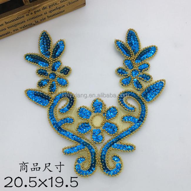 Factory Wholesale Beaded Sequin Applique, Flower Sequin Applique Beaded Patches For Clothing Appliques Parches