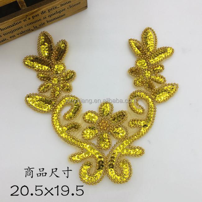 Factory Wholesale Beaded Sequin Applique, Flower Sequin Applique Beaded Patches For Clothing Appliques Parches