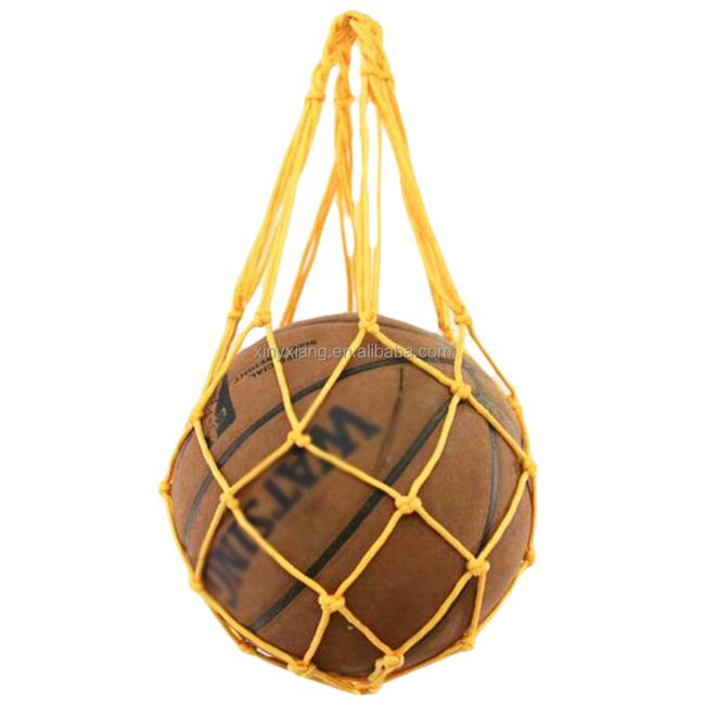 Factory custom Basketball Net Bag Soccer Football Mesh Storage Sports Ball Holder Nylon Carry Bag Durable Single Ball Carrier