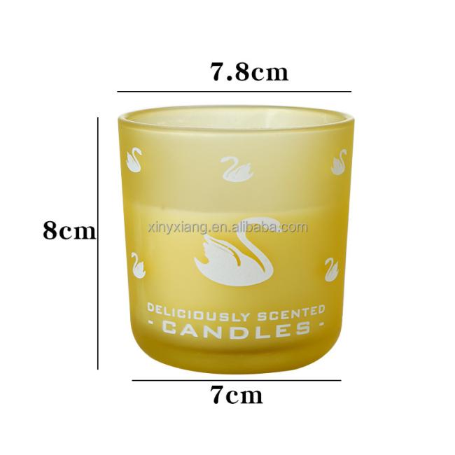 Factory custom Crystal glass candle jar with lid, Decorative glass candle jar custom brand logo flat metal candle lid