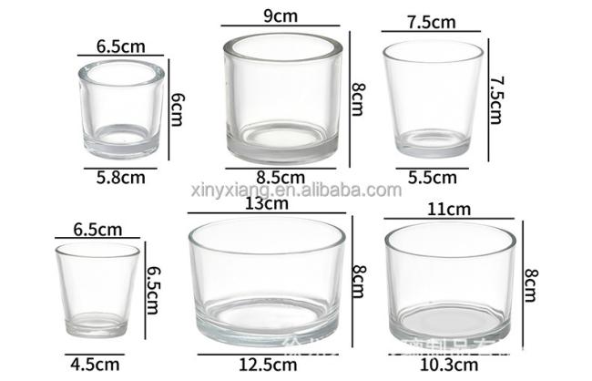 Factory custom Crystal glass candle jar with lid, Decorative glass candle jar custom brand logo flat metal candle lid