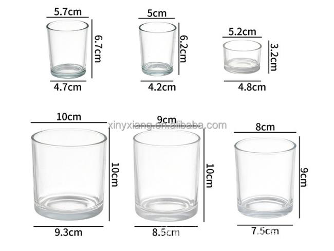 Factory custom Crystal glass candle jar with lid, Decorative glass candle jar custom brand logo flat metal candle lid