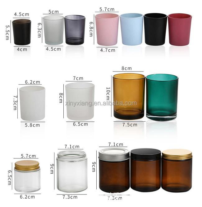 Factory custom Crystal glass candle jar with lid, Decorative glass candle jar custom brand logo flat metal candle lid