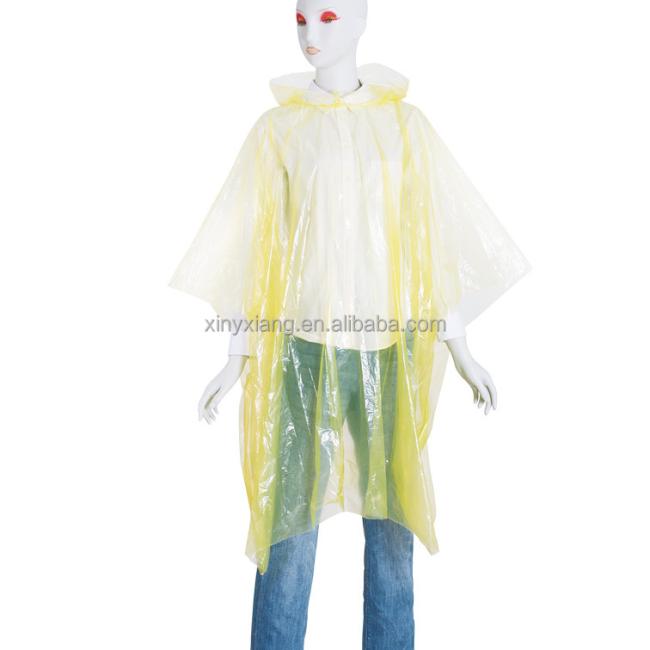 Factory Wholesale 100% biodegradable poncho, Printed Biodegradable Disposable Poncho with hood