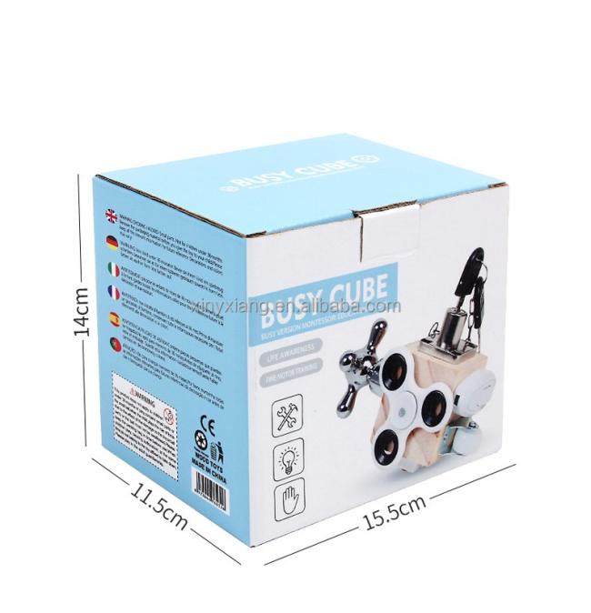 Factory Wholesale&Custom Mini sensory board Travel busy board Busy cube for toddler, Mini Travel Toy Fidget Cube Board Busy Cube