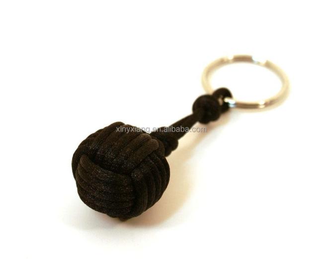 Factory custom Paracord Monkey Fist Keychain with 3/4" Steel Core, Monkey Fist Keychain Custom Ball Monkey Fist Key Fob Keychain