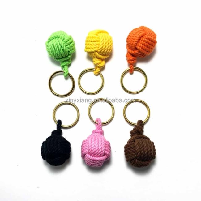 Factory custom Paracord Monkey Fist Keychain with 3/4" Steel Core, Monkey Fist Keychain Custom Ball Monkey Fist Key Fob Keychain
