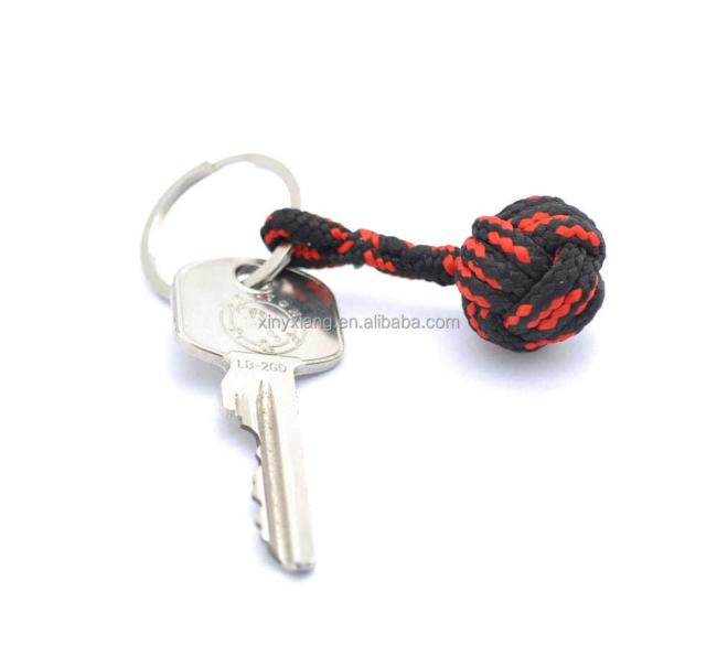 Factory custom Paracord Monkey Fist Keychain with 3/4" Steel Core, Monkey Fist Keychain Custom Ball Monkey Fist Key Fob Keychain
