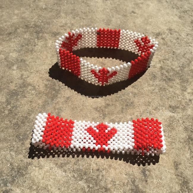 Factory custom Beaded flag bracelet, American flag bracelets
