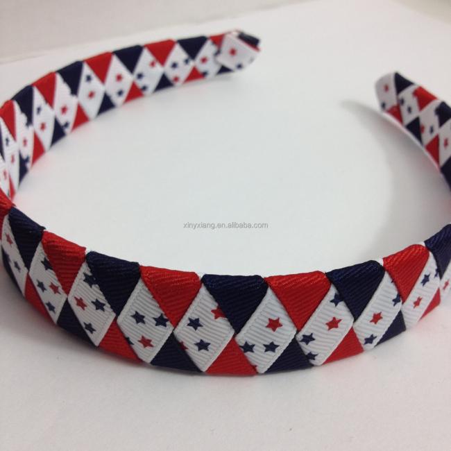 Factory custom Woven Ribbon Headband, Woven Braided Ribbon Hairband, Hand Woven ribbon headband - various colours