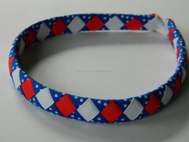Factory custom Woven Ribbon Headband, Woven Braided Ribbon Hairband, Hand Woven ribbon headband - various colours