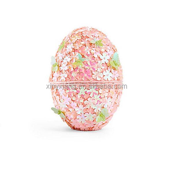 Factory custom Beaded Easter egg, Hand embroidery sequins chocolate box, Handmade beaded chocolate egg