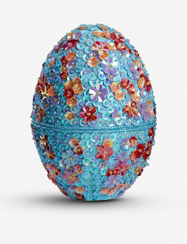 Factory custom Beaded Easter egg, Hand embroidery sequins chocolate box, Handmade beaded chocolate egg