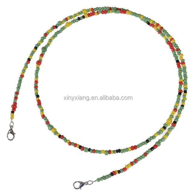Factory Wholesale Beaded glasses chain eyeglass face cover lanyard sunglasses, MultiColor Beads Lanyard Eyeglass Badge ID Holder