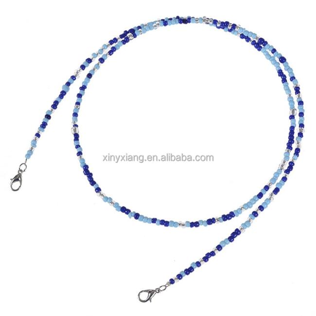 Factory Wholesale Beaded glasses chain eyeglass face cover lanyard sunglasses, MultiColor Beads Lanyard Eyeglass Badge ID Holder