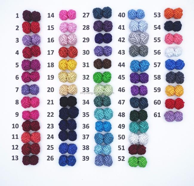Factory wholesale Mens Cufflinks for Shirts Knitting Thread Square Cuff Button Color Block China Knot Buttons Wedding