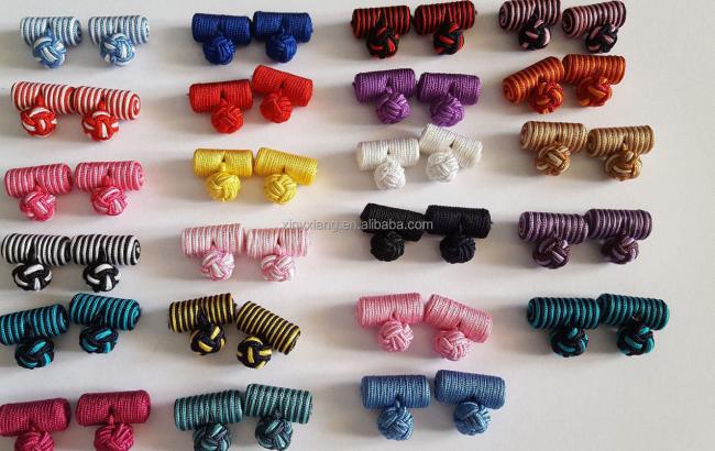 Factory wholesale Mens Cufflinks for Shirts Knitting Thread Square Cuff Button Color Block China Knot Buttons Wedding