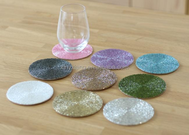 Factory custom beaded coaster, handmade glass beads animal style cup mat, placemat, table runner