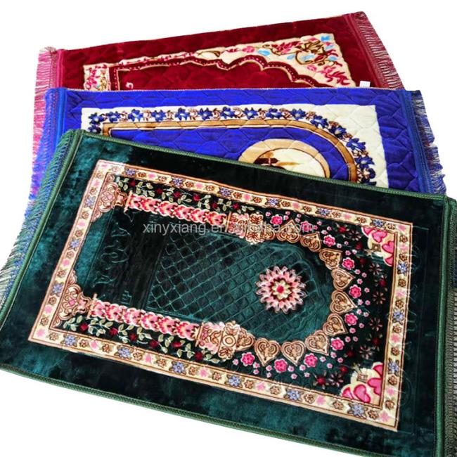 Factory Wholesale Meshcah Prayer Rug, Prayer Rug Carpet Islamic Muslim Salah Meditation Mat, Muslim Prayer Rug Tassels