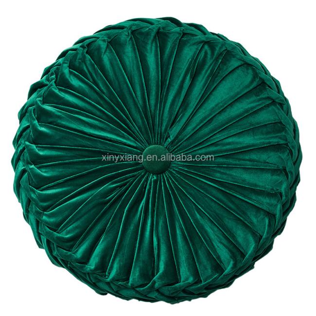 Factory custom Pumpkin Round Pillow, Pleated Couch Floor Cushion Pillow Home Decoration, Pleated Pumpkin Throw Pillow