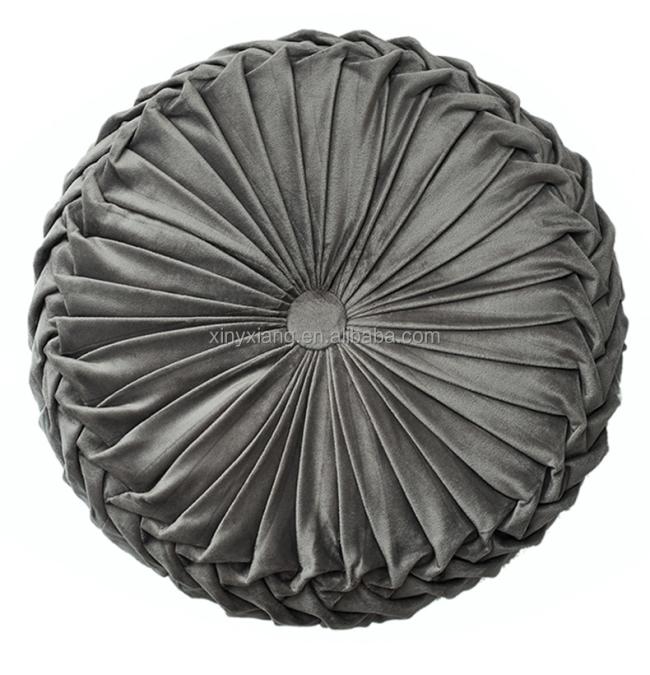 Factory custom Pumpkin Round Pillow, Pleated Couch Floor Cushion Pillow Home Decoration, Pleated Pumpkin Throw Pillow