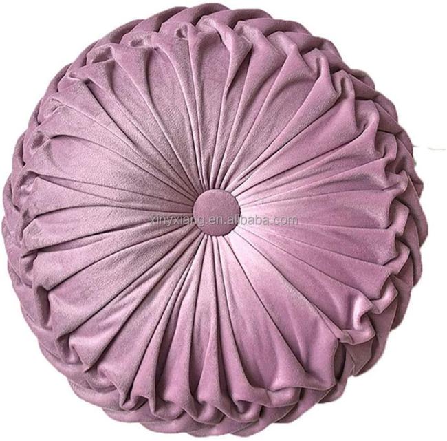 Factory custom Pumpkin Round Pillow, Pleated Couch Floor Cushion Pillow Home Decoration, Pleated Pumpkin Throw Pillow
