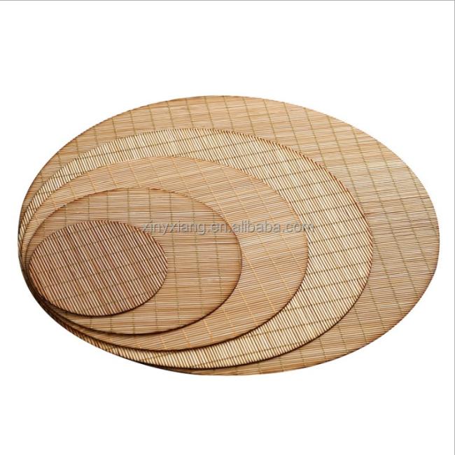 Factory wholesale&custom Natural table dinner woven bamboo placemat, Hand weave round bamboo placemats& coaster