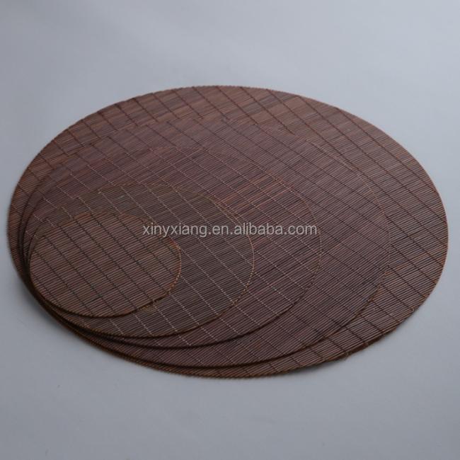 Factory wholesale&custom Natural table dinner woven bamboo placemat, Hand weave round bamboo placemats& coaster